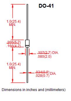 Bridge Type Rectifier Diode 1N4007 50 to 1000 Volts 1.0 Ampere