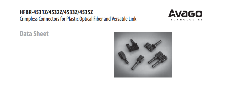 Temperature Sensor IC HFBR-4533 Crimpless Connectors for Optical Fiber