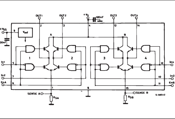 Common Integrated Circuits L298N Circuit Dual Full Bridge Driver