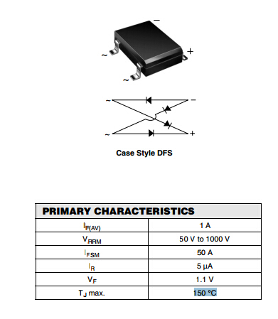 Miniature Glass Passivated Single Phase Surface Mount Bridge Rectifiers ...