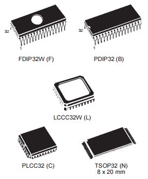 2 Mbit 256Kb x 8 UV EPROM and OTP EPROM Integrated Circuit Chip ...