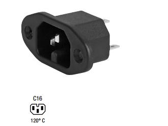IEC Appliance Inlet C16 Screw-on Mounting Front Side Quick connect or ...