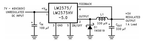 LM2575SX-ADJ Integrated Circuit Chip LM1575/LM2575 SIMPLE SWITCHER 1A Step-Down Voltage Regulator