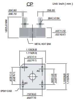 P1504EDG Rectifier Diode HIGH CURRENT SILICON BRIDGE RECTIFIER
