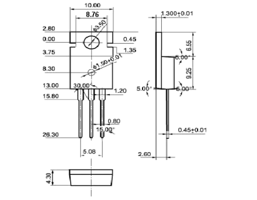 TIP105 transistor socket 3 pin , Silicon PNP Darlington Power Transistors