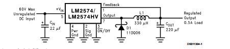 LM2574N-5.0 ic resistor Integrated Circuit Chip SIMPLE SWITCHER⑩ 0.5A ...
