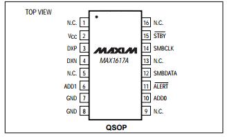 MAX1617AMEE Integrated Circuit Chip Remote/Local Temperature Sensor with SMBus Serial Interface