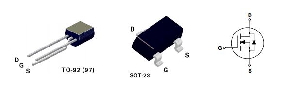MMBF170 Power Mosfet Transistor , N - Channel Enhancement Mode Field ...