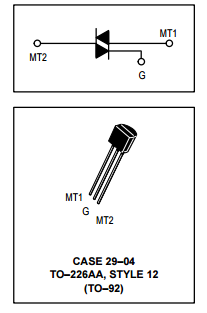 MAC97A6 TRIACs Power Mosfet Transistor 0.8 AMPERE RMS 200 - 600 VOLTS