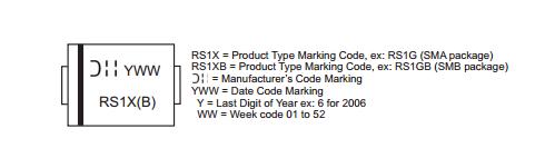RS1M-13-F fast recovery Rectifier Diode 1.0A SURFACE MOUNT FAST ...