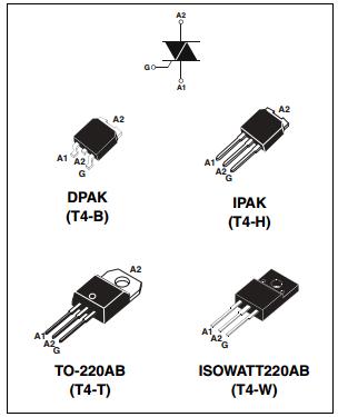 T410-600B-TR Triacs Sensitive Gate Electronics Integrated Circuits ...
