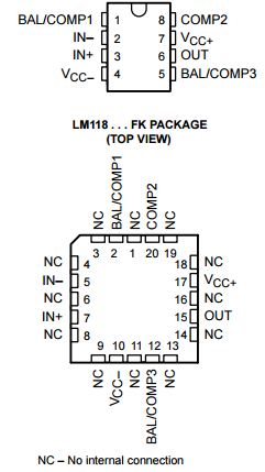 LM318P FAST GENERAL-PURPOSE OPERATIONAL AMPLIFIERS silicon circuit ...