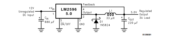 LM2596S-5.0 Simple Switcher Power Converter 150 kHz 3A Step Down Voltage Regulator