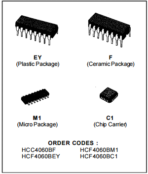 HCF4060BE COUNTER/DIVIDER AND OSCILLATOR 14-STAGE RIPPLE CARRY BINARY