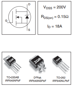 IRF640NSTRLPBF Advanced Process Technology common ic chips digital ic ...