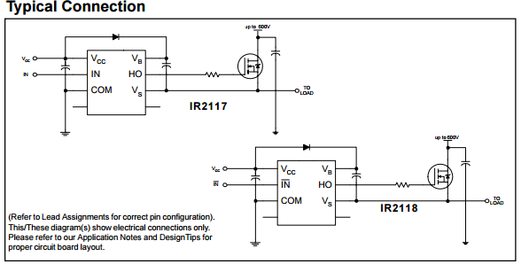 IR2117S SINGLE CHANNEL DRIVER common integrated circuits
