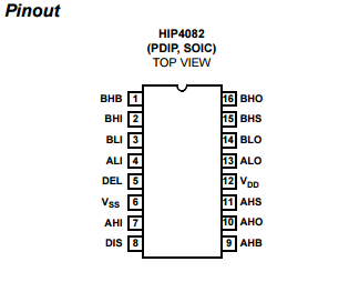 HIP4082IPZ 80V, 1.25A Peak Current H-Bridge FET Driver linear integrated circuits