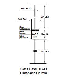 1N4738A Rectifier Diode , DO -41 Silicon Planar Power Zener Diodes