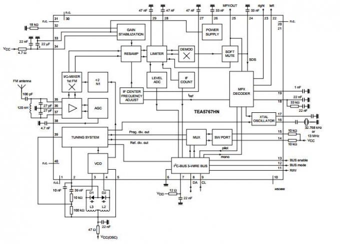 Single Chip FM Stereo Radio Crt Tv Components Ic In Electronics , TEA5767