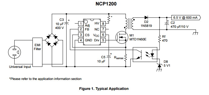 NCP1200P60G Programmable IC Chips for PWM Current Mode Controller