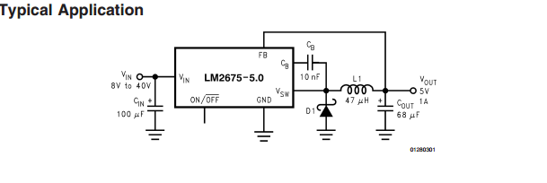 LM2675MX-5.0 SIMPLE SWITCHER Power Converter High Efficiency 1A Step-Down Voltage Regulator