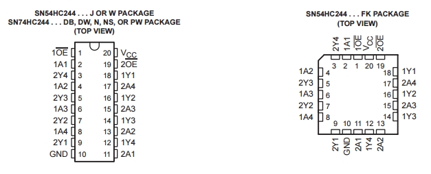 Sn74hc244n Ic Electronic Components Octal Buffers And Line Drivers Ic Integrated Circuit