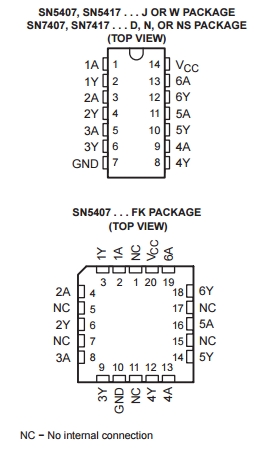 Sn7407dr Linear And Digital Integrated Circuits Power Ic Chip Hex ...