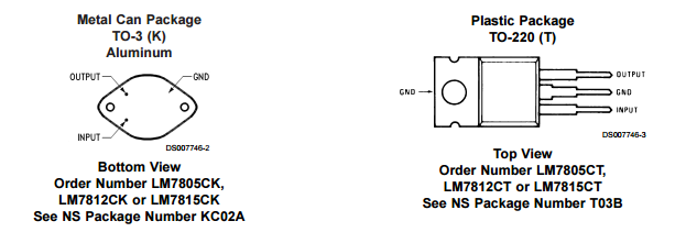LM7805CT 3 Pin Transistor Series 3-Terminal Positive Regulators