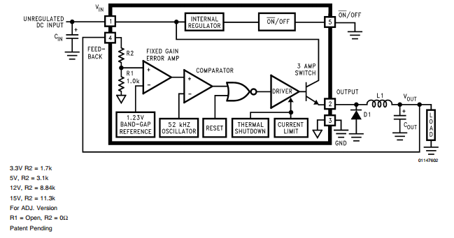 LM2576HVT-ADJ SIMPLE SWITCHER 3A Step Down Voltage Regulator