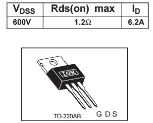 IRFBC40 Power Mosfet Transistor N-Channel Power MOSFETs Switch Mode