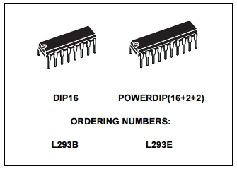 L293B Integrated Circuit Chip PUSH PULL FOUR CHANNEL DRIVERS