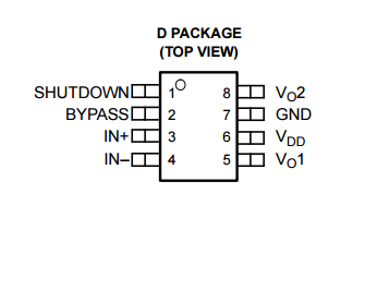 TPA4861DR 1-W MONO AUDIO POWER AMPLIFIER mini audio amplifier circuit