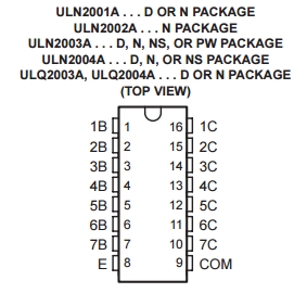 ULN2003AN IC Chip HIGH-VOLTAGE HIGH-CURRENT DARLINGTON TRANSISTOR ARRAY