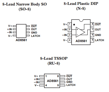 AD8561ARZ-REEL Electronic IC Chip Ultrafast 7 ns Single Supply Comparator