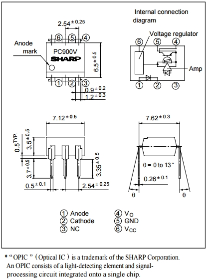 PC900V Electronic IC Chips Digital Output Type OPIC Photocoupler