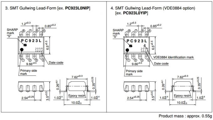 PC923L IC Chips High Speed, Gate Drive DIP 8 pin OPIC Photocoupler