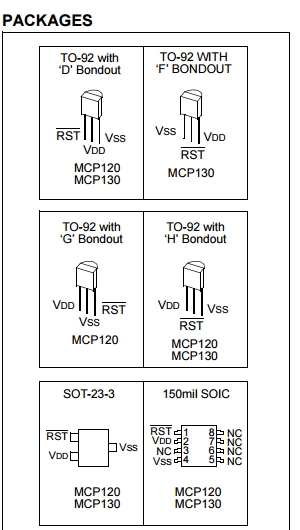 MCP130T-270I-TT Microcontroller Supervisory Circuit with Open Drain Output