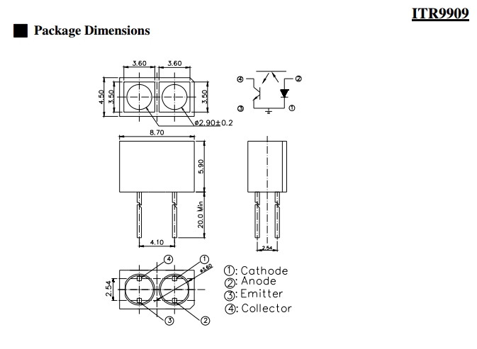 ITR9909 pressure sensor IC Opto Interrupter