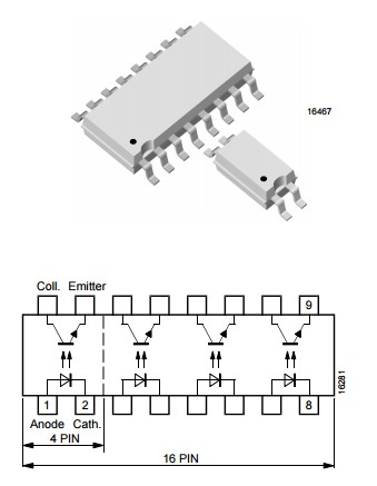 TCMT4100 Optocoupler with Phototransistor Output general purpose mosfet